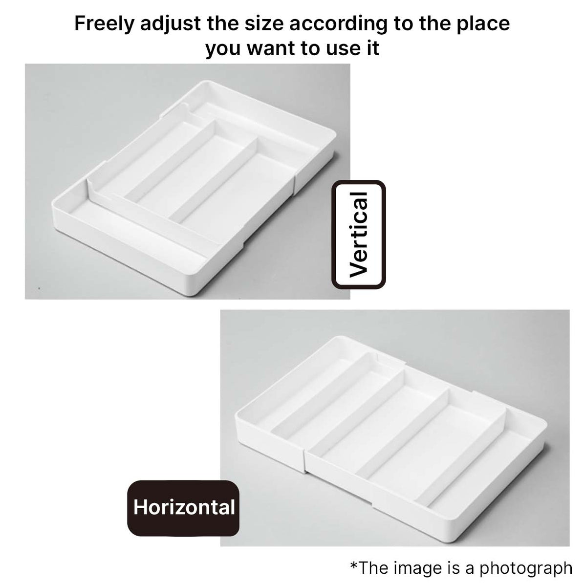 2-WAY EXTENSION CUTLERY TRAY WH N-BLANC