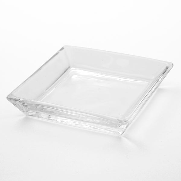 GLASS SQUARE PLATE 10CM