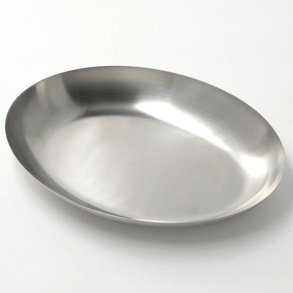 STAINLESS STEEL OVAL PLATE W25XD18XH3.5 CS017