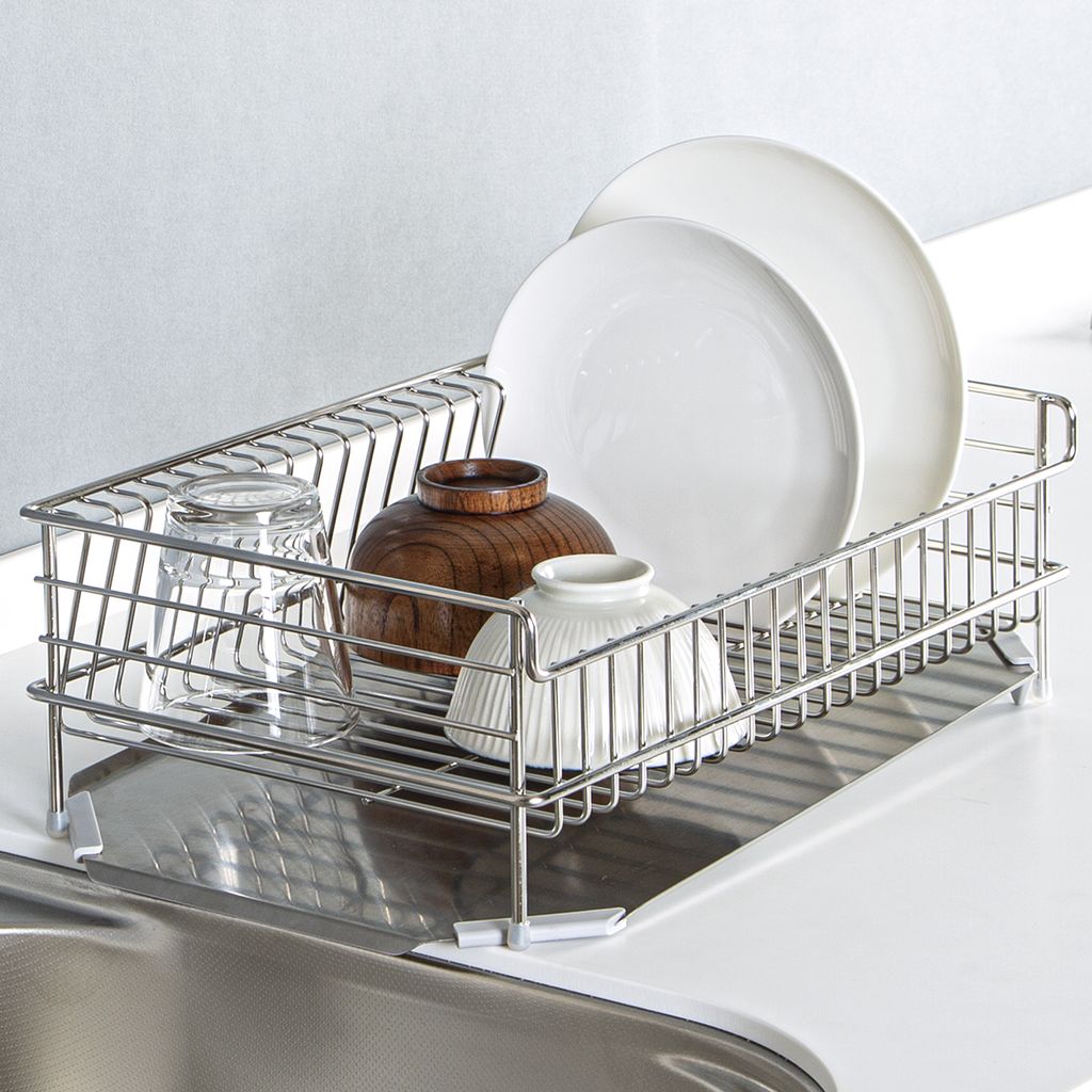 STAINLESS STEEL DISH DRAINER 1-TIER-SLIM SUS
